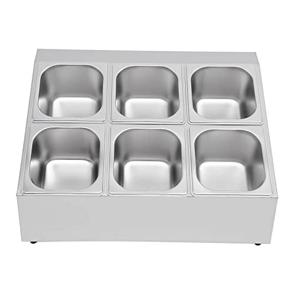 Pizza Topping Station Organizer Condiment Container Dispenser with 6 1/ ...