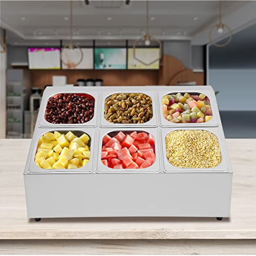 Pizza Topping Station Organizer Condiment Container Dispenser with 6 1/ ...