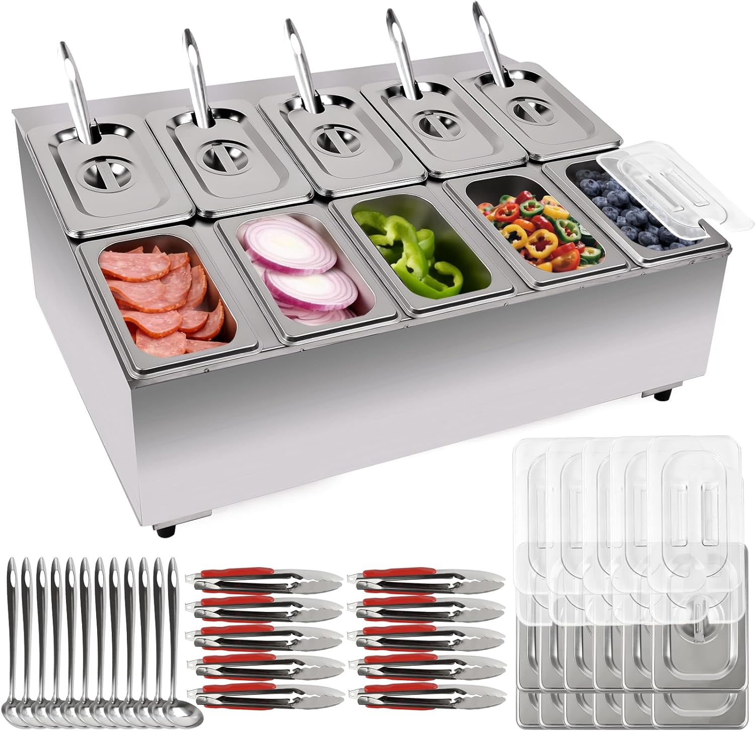 Pizza Topping Station Pizza Storage Container Topping containers with ...