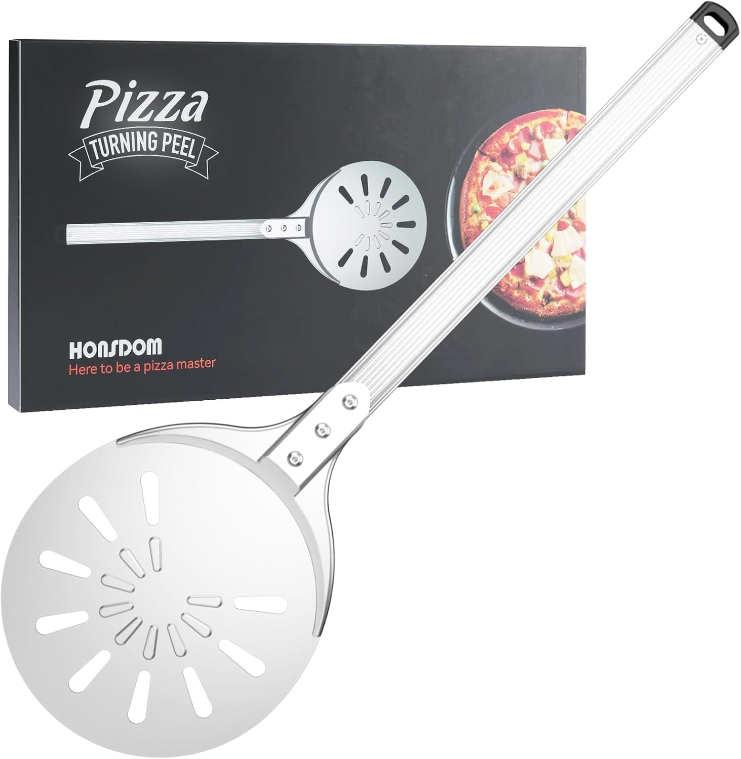 Pizza Turning Peel, 8-inch Pizza Peel Turner Spinner, Long Handle ...