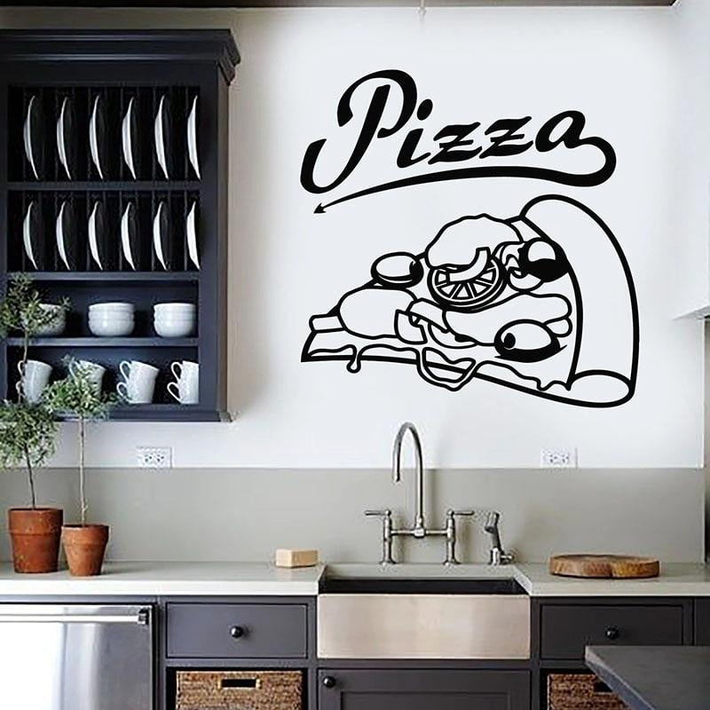 Pizza Wall Decal Hot Food Italian Restaurant Pizzeria Cuisine Store ...