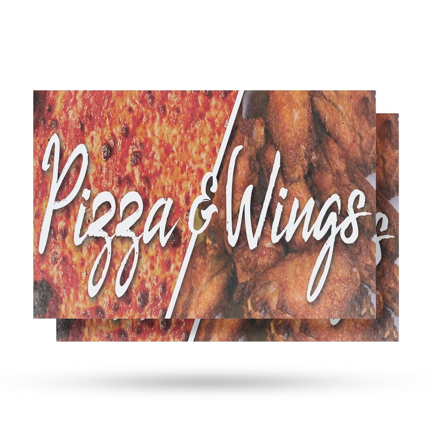 Pizza and Wings Vinyl Decal 2 Pack of 12 Inch x 16 Inch Weatherproof ...