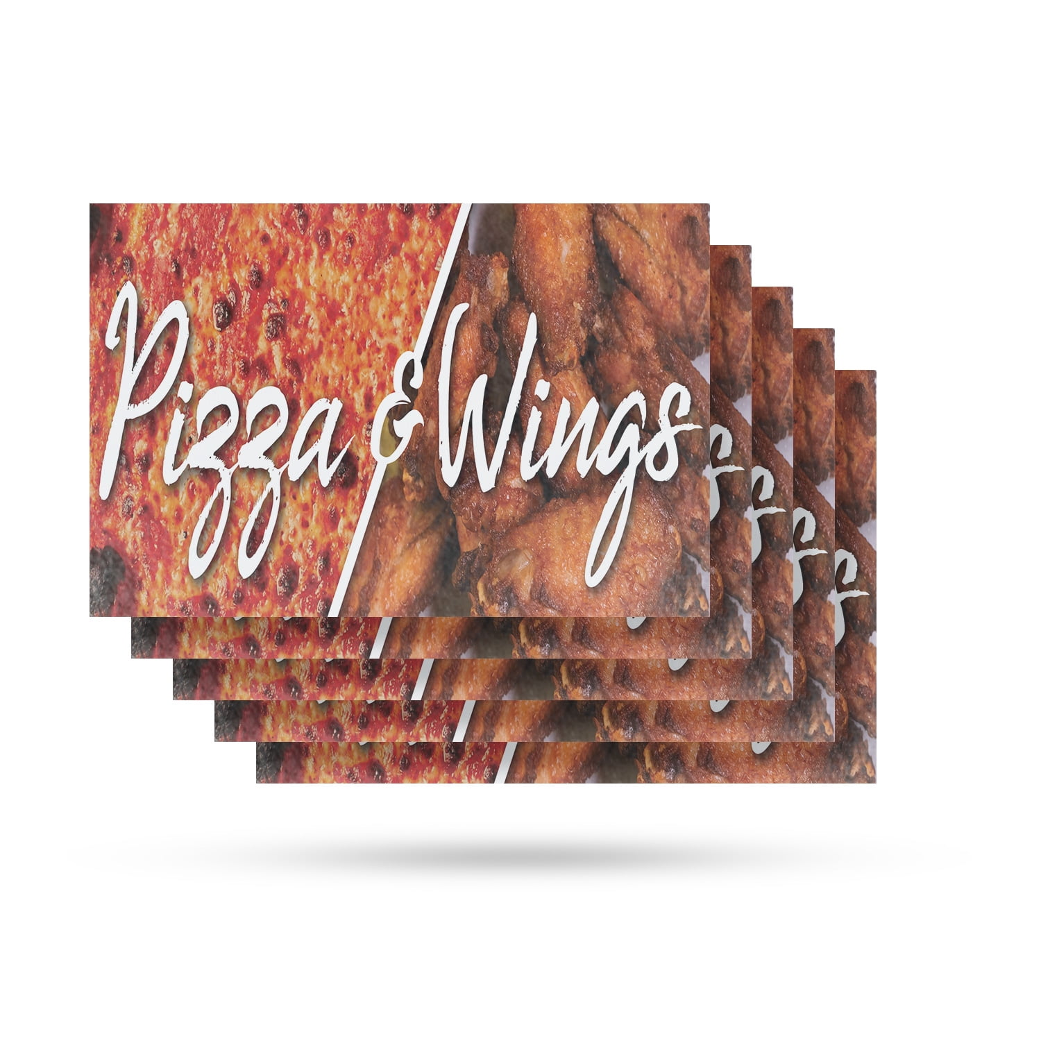 Pizza and Wings Vinyl Decal 5 Pack of 12 Inch x 16 Inch Weatherproof ...