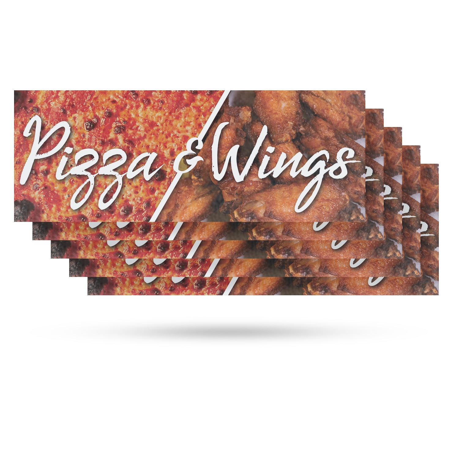 Pizza and Wings Vinyl Decal 5 Pack of 12 Inch x 5 Inch Weatherproof ...