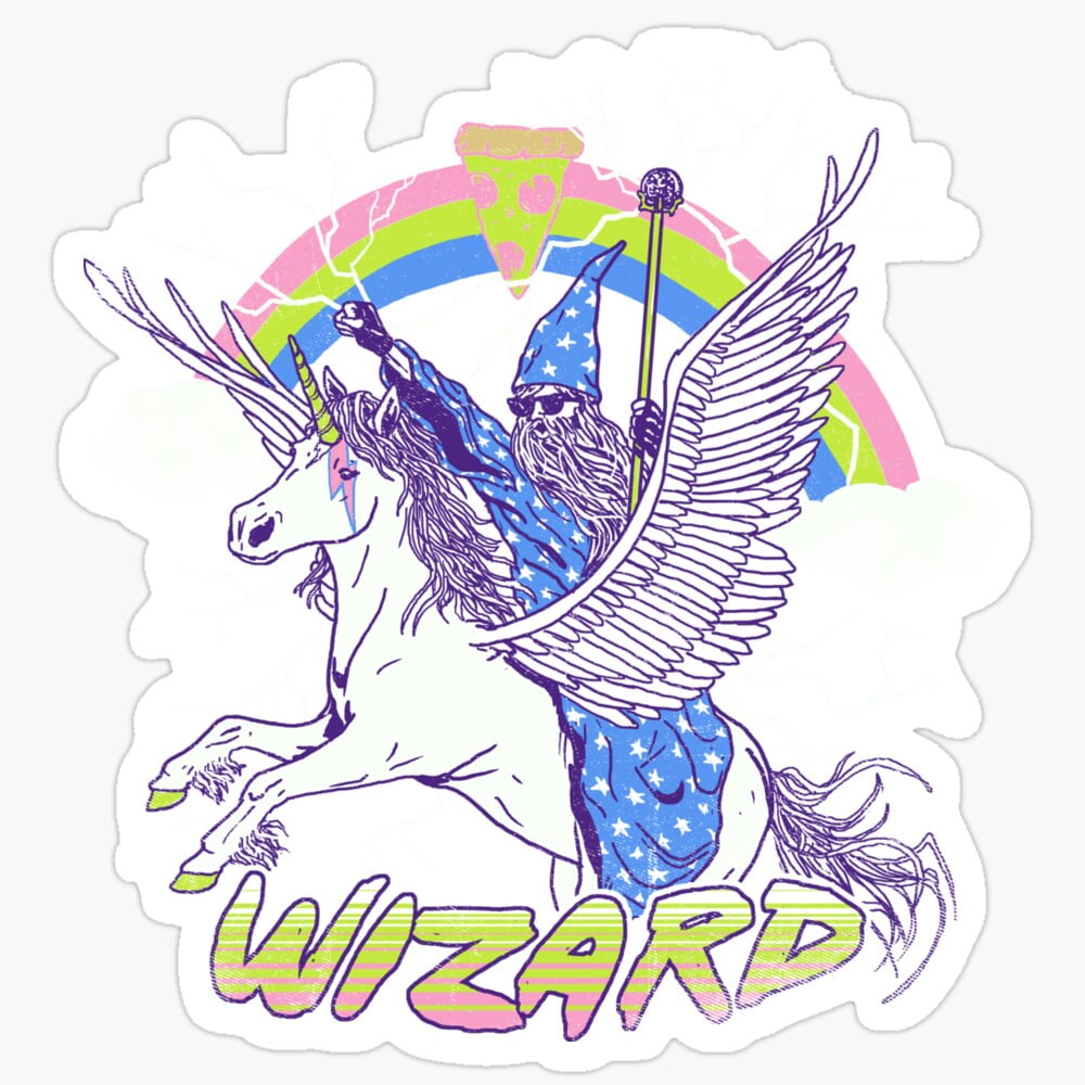 Pizza Wizard Sticker Phone Decal Water Bottle Stickers Car Decals ...