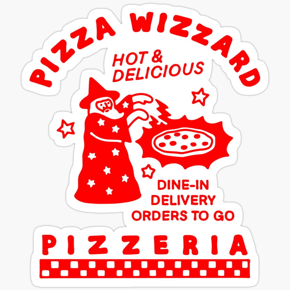 Pizza Wizzard Pizzeria Sticker Phone Decal Water Bottle Stickers Car ...