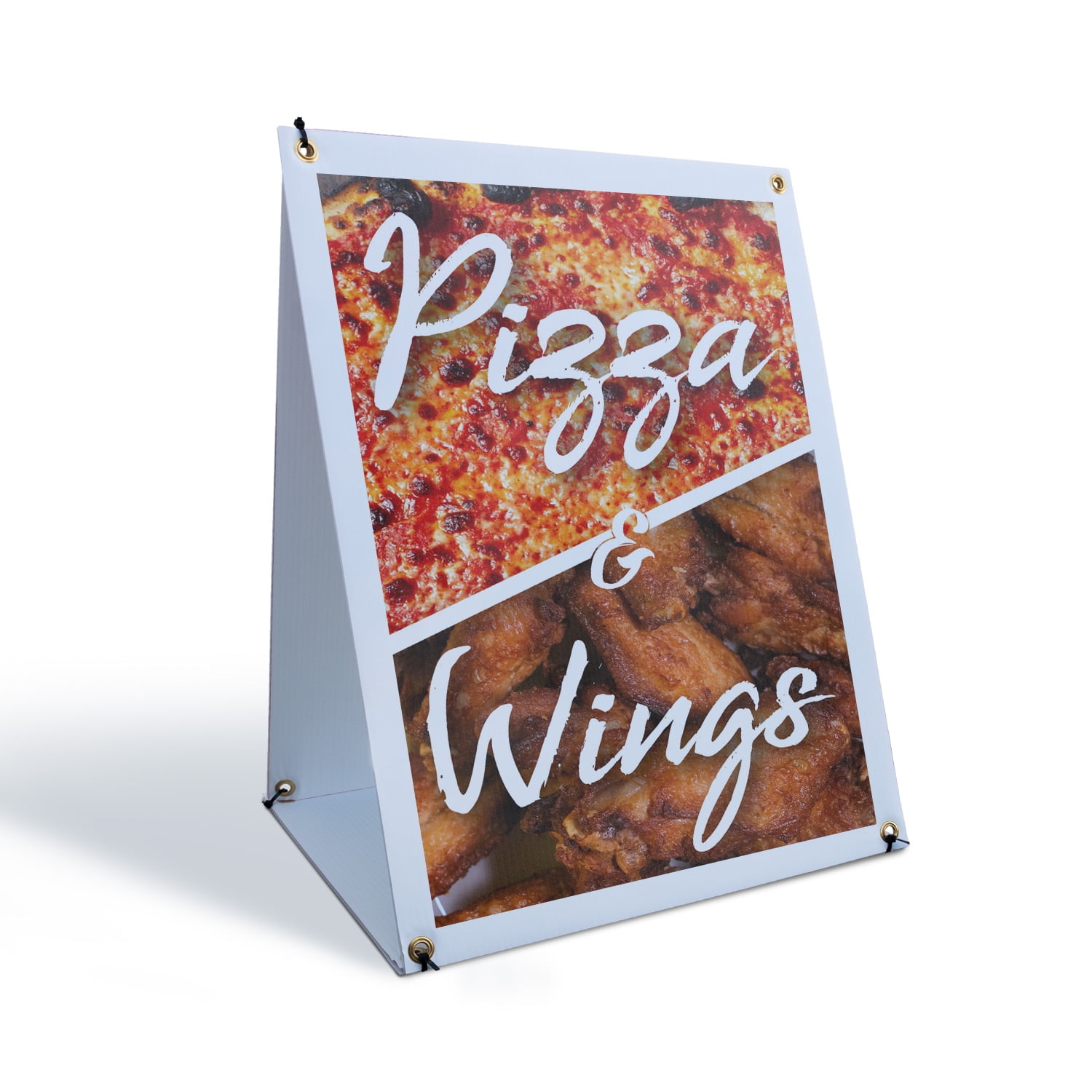 Pizza and Wings Sidewalk Sign 18 Inch x 24 Inch A-Frame Images On Both ...