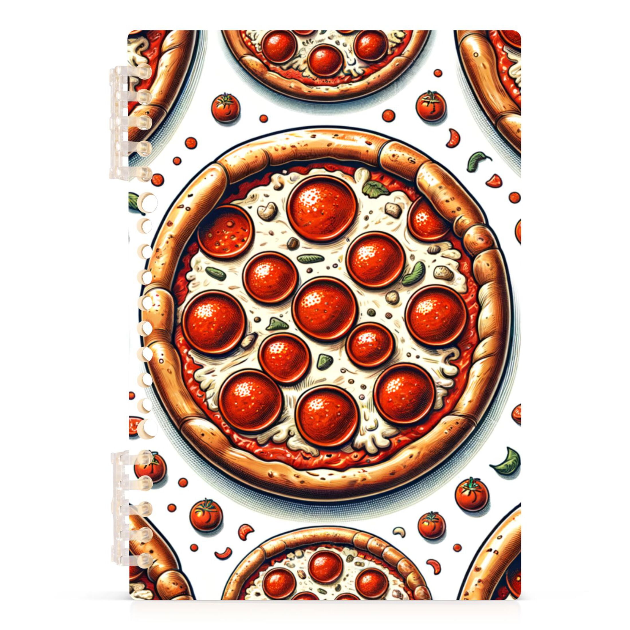 Pizzas Ring Binder Notebook Journey Note Diary College Ruled Spiral ...