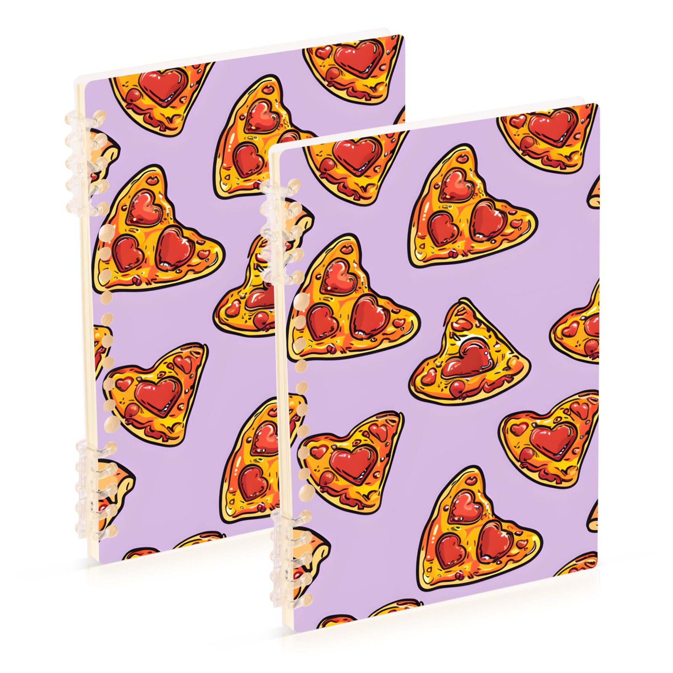 Pizzas on Purple Ring Binder Notebook Journey Note Diary College Ruled ...