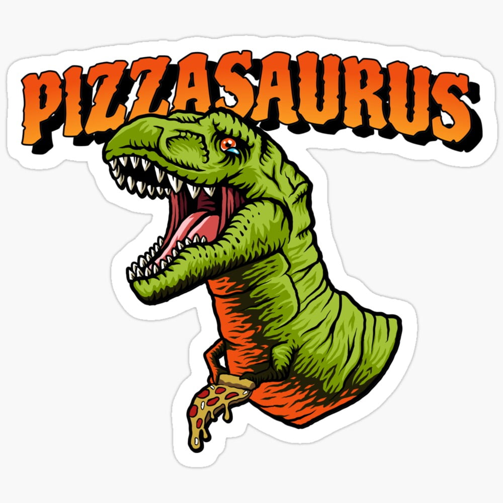 Pizzasaurus Sticker Phone Decal Water Bottle Stickers Car Decals ...