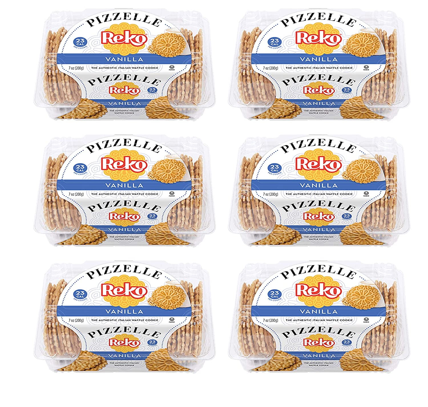 Pizzelle Authentic Italian Waffle Cookie, Vanilla, 7 Ounce (Pack of 6 ...
