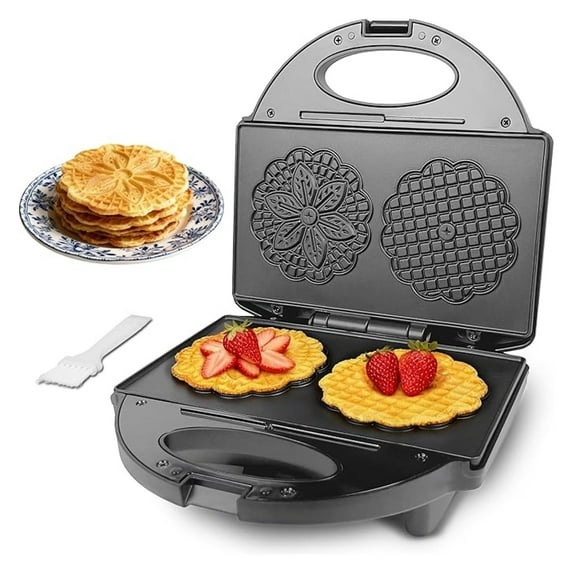 Pizzelle Maker Electric - Non-Stick Snowflake Pizzelle Press Baker, 4 ...