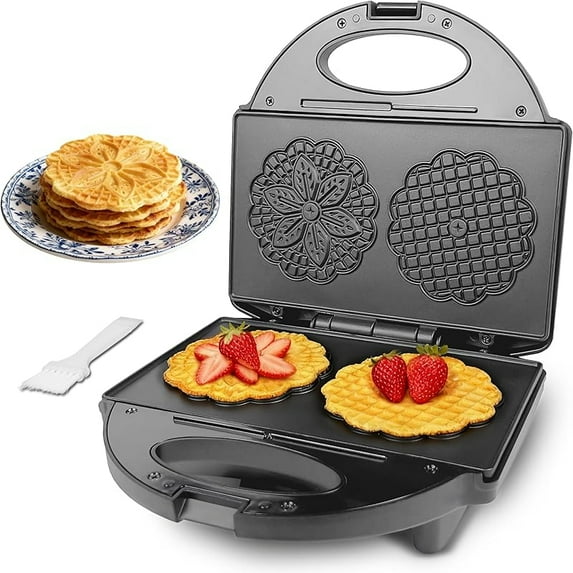 Pizzelle Maker with Non-Stick Coating, Electric Pizzelle Cookie Baker ...