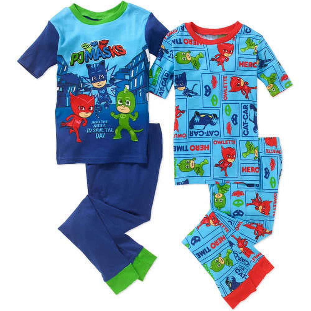 Pj Masks Boys' Licensed Cotton 4 Piece Pajama Set Size 6 - Walmart.com