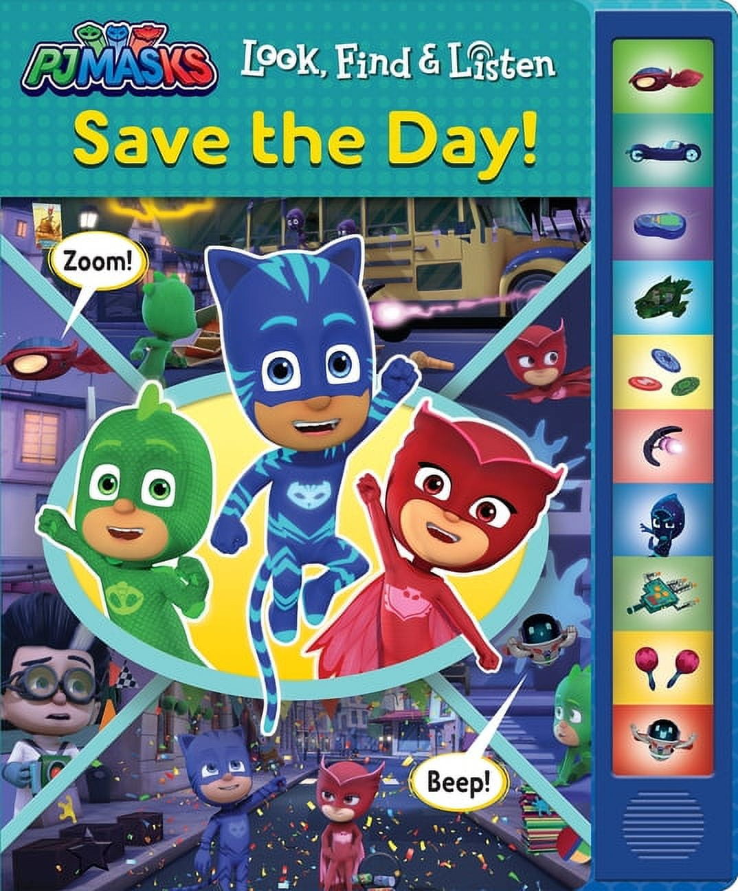 Pj Masks: Save the Day! Look, Find & Listen Sound Book: Look, Find ...