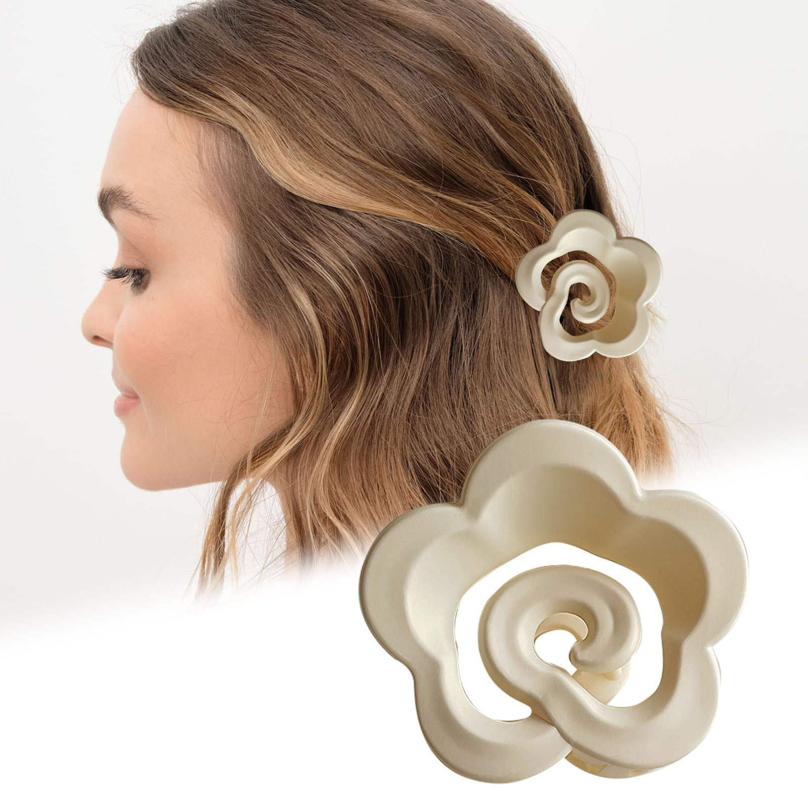 Pjtewawe Barrettes Elegant Camellia Doh Hair Clip Female Back Of The ...