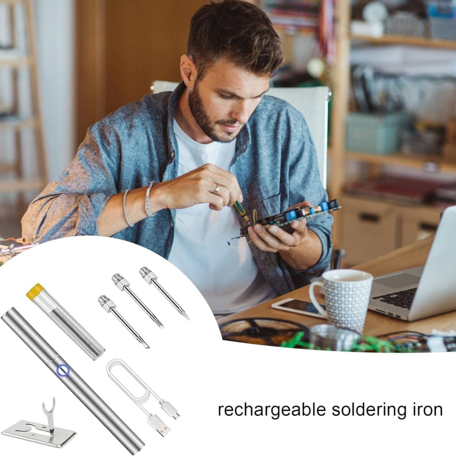 Pjtewawe Drill Bit Rechargeable Soldering With Cover Student DIY ...