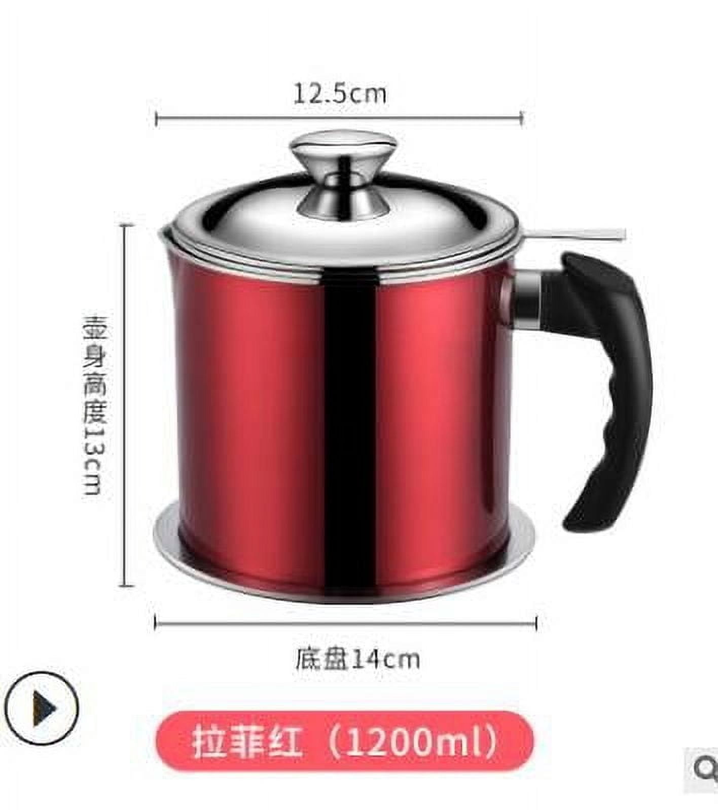 Pjtewawe Grease Container Cooking Oil with Fine Mesh Strainer, 1.2L ...
