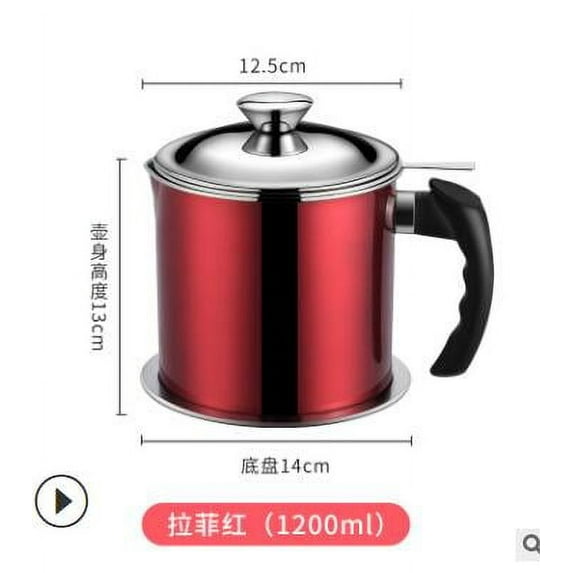 Pjtewawe Grease Container Cooking Oil with Fine Mesh Strainer, 1.2L ...