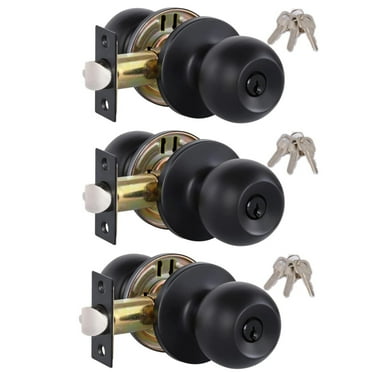 ZOUYUE Front Door Knob, Lockable, Keyed Entry, Interior and Exterior ...