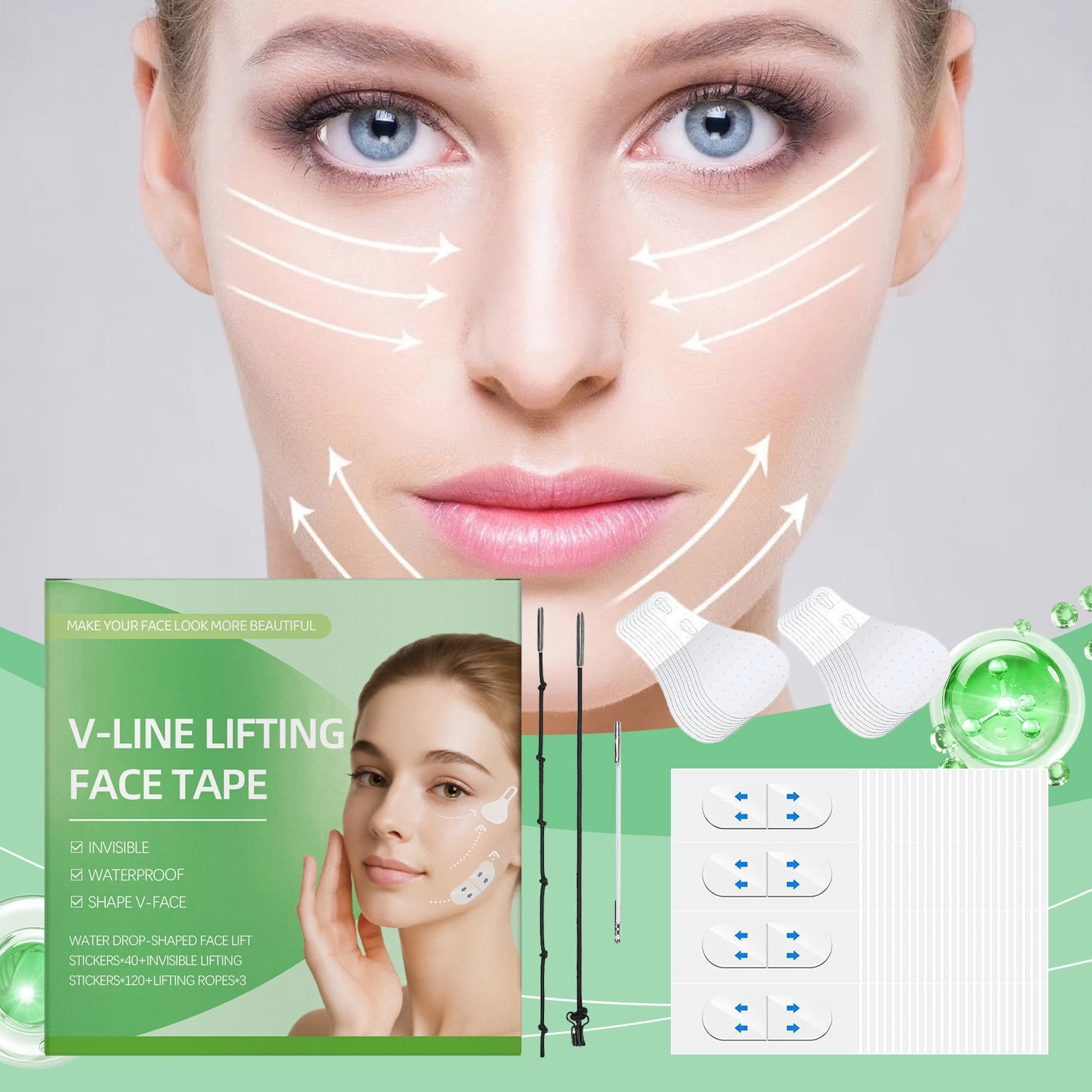 Pkeoh Invisibility Face Lifting Stickers Set Face Shaping V Face ...