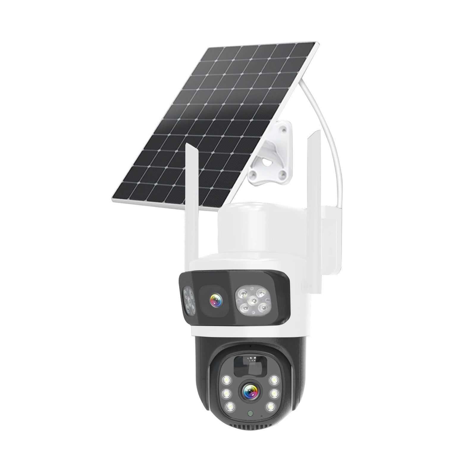 Pkeoh Outdoor Double-Lens Solar-Powered Surveillance Camera with 3MP ...