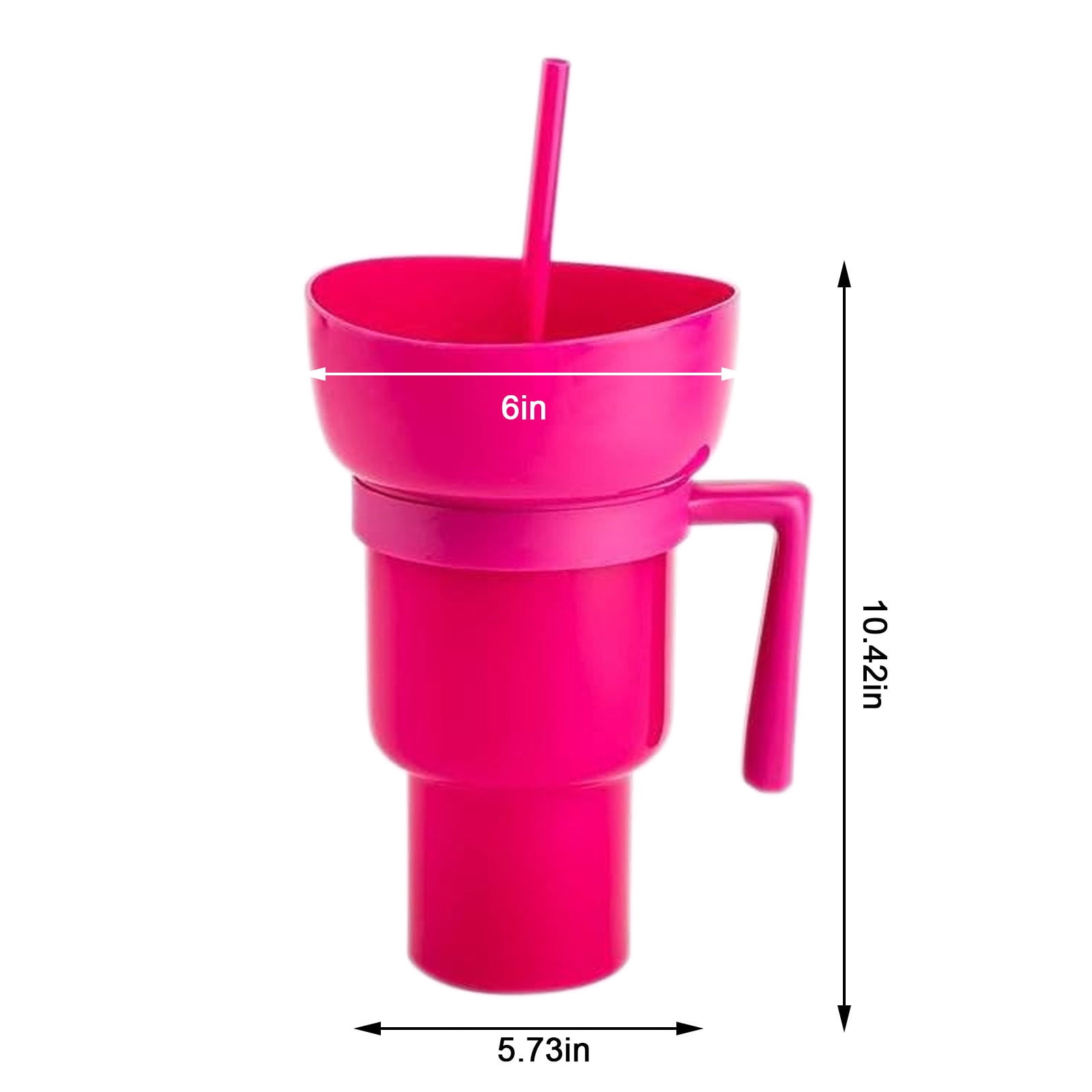 Pkeoh Small Snack Drink Cup With Handle, Straw Cup With Handle, 2-In-1 ...