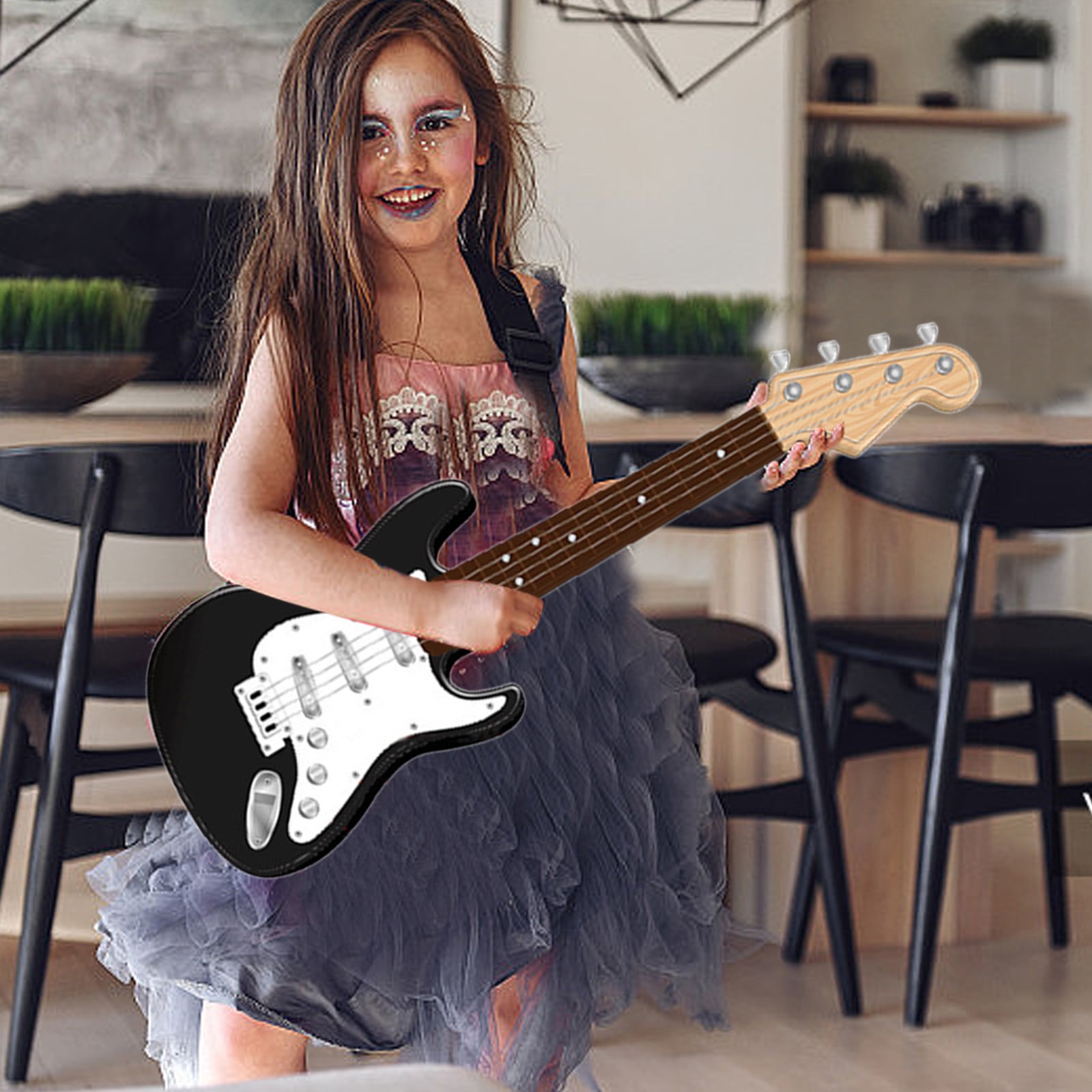 Pklyzj 16 Inches Guitar for Kids Wooden Acoustic Guitar 4 Strings ...