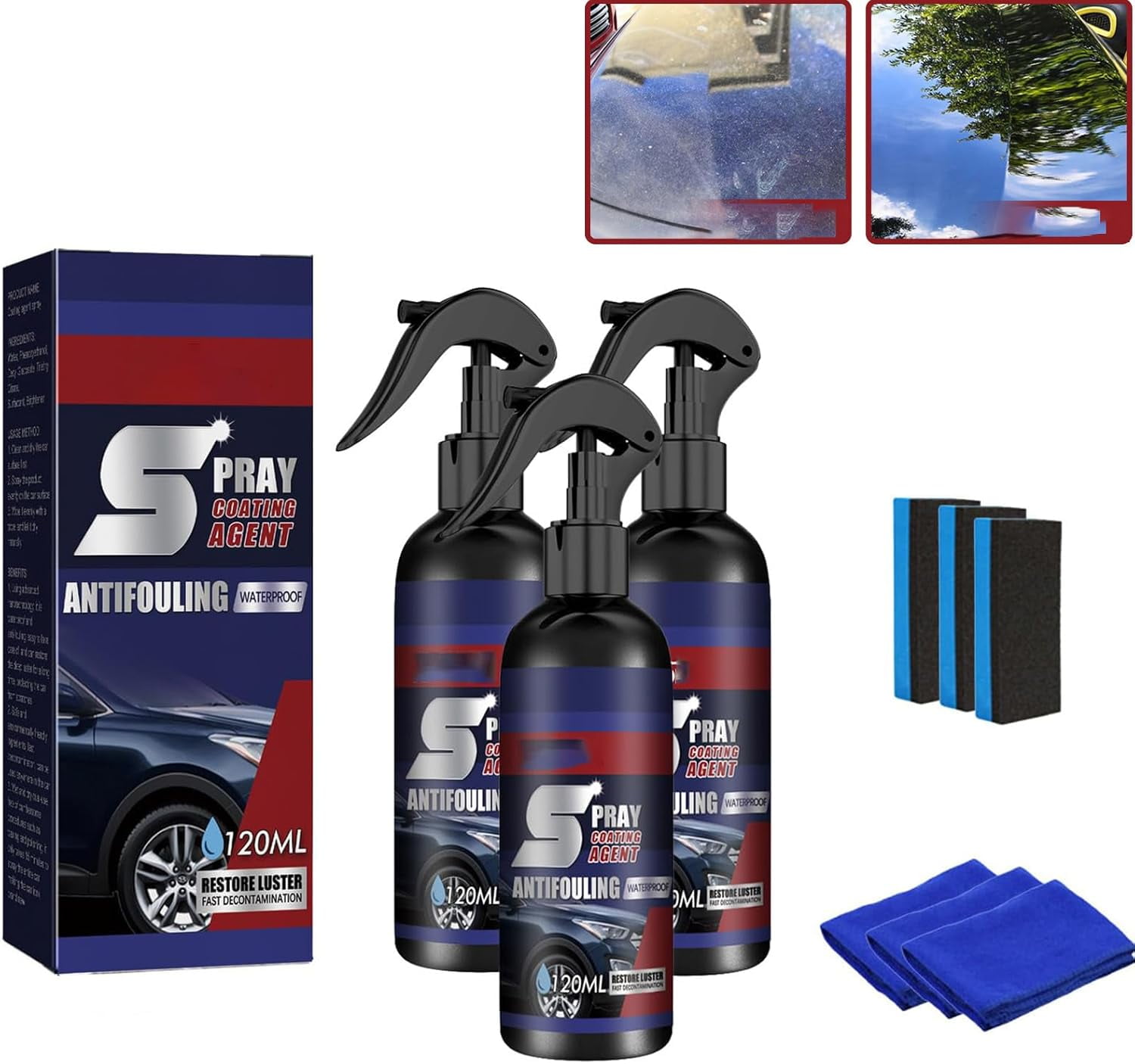 Pklyzj 3 in 1 Ceramic Car Coating Spray, 3 in 1 High Protection Quick ...