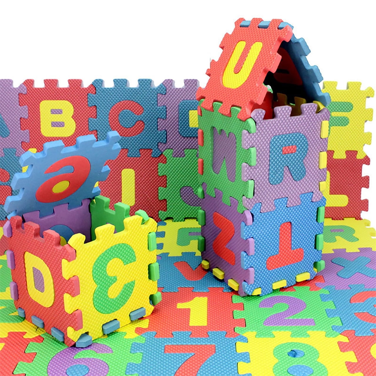 Pklyzj 36Pcs Baby Number Alphabet Foam Puzzle-in-terlocking Alphabet ...