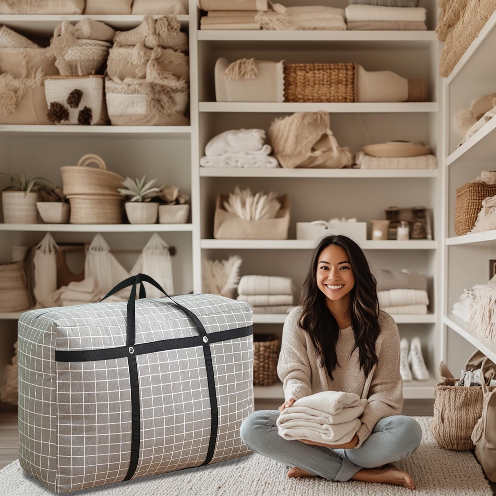 Pklyzj Extra Large Moving Bags, Heavy Duty Storage Bags with Zipper ...