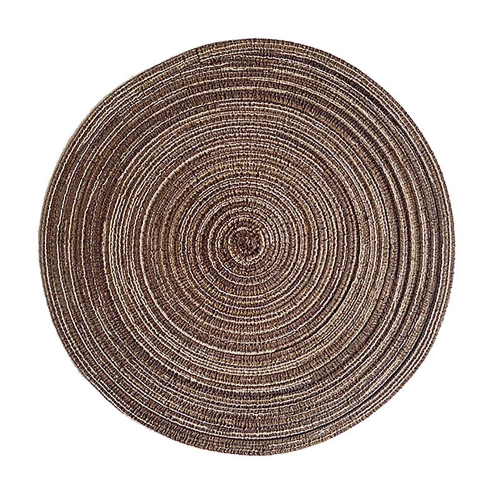 Pklyzj Round Braided Placemats 14 Inch Round Cotton Placemats Rustic ...
