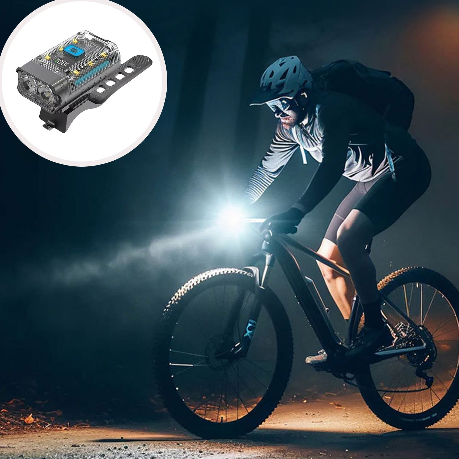 Pklyzj Spring Savings Bike Light Headlight With Digital Display 360 ...