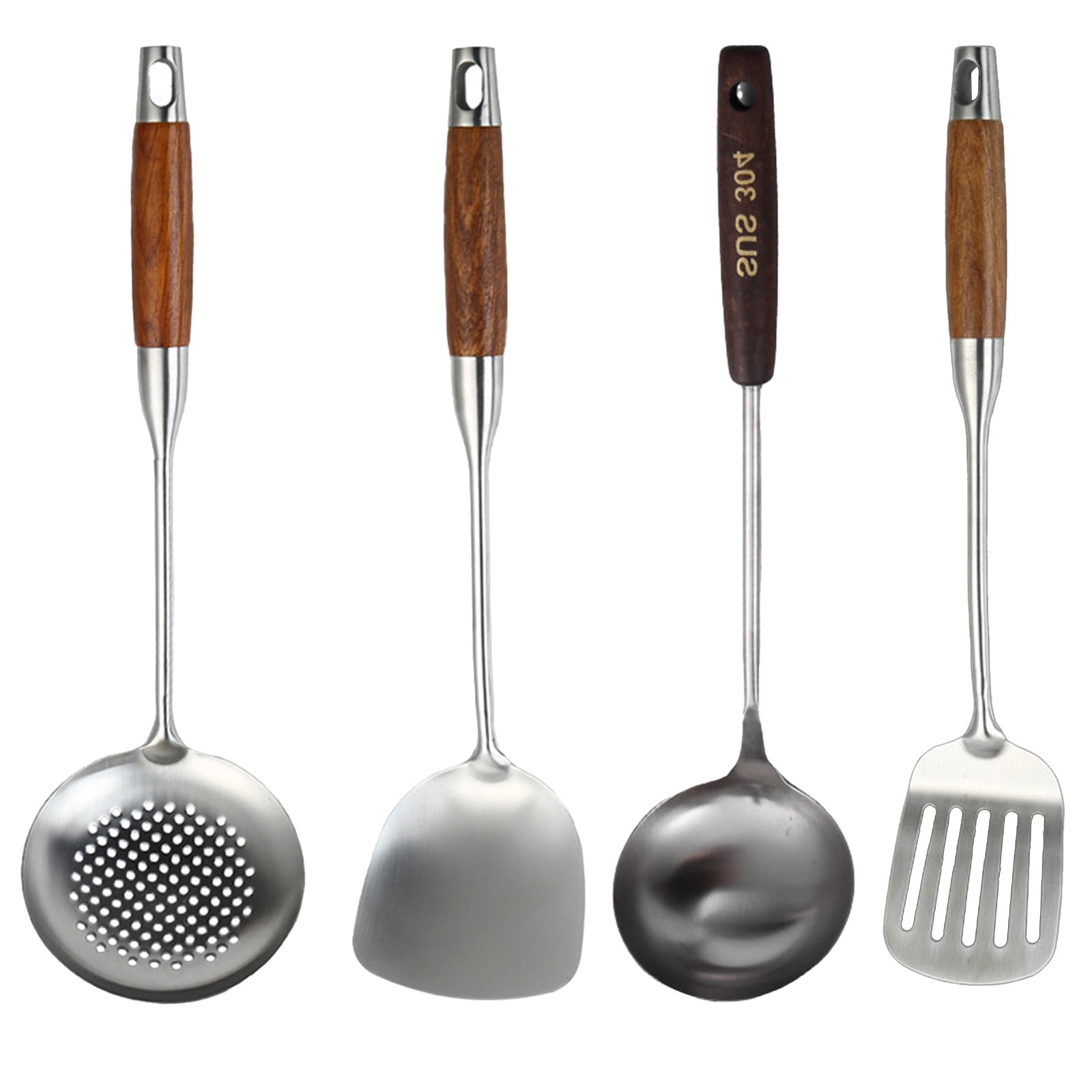 Pklyzj Wok Utensils for Carbon Steel, Stainless Steel Wok Spatula Metal ...