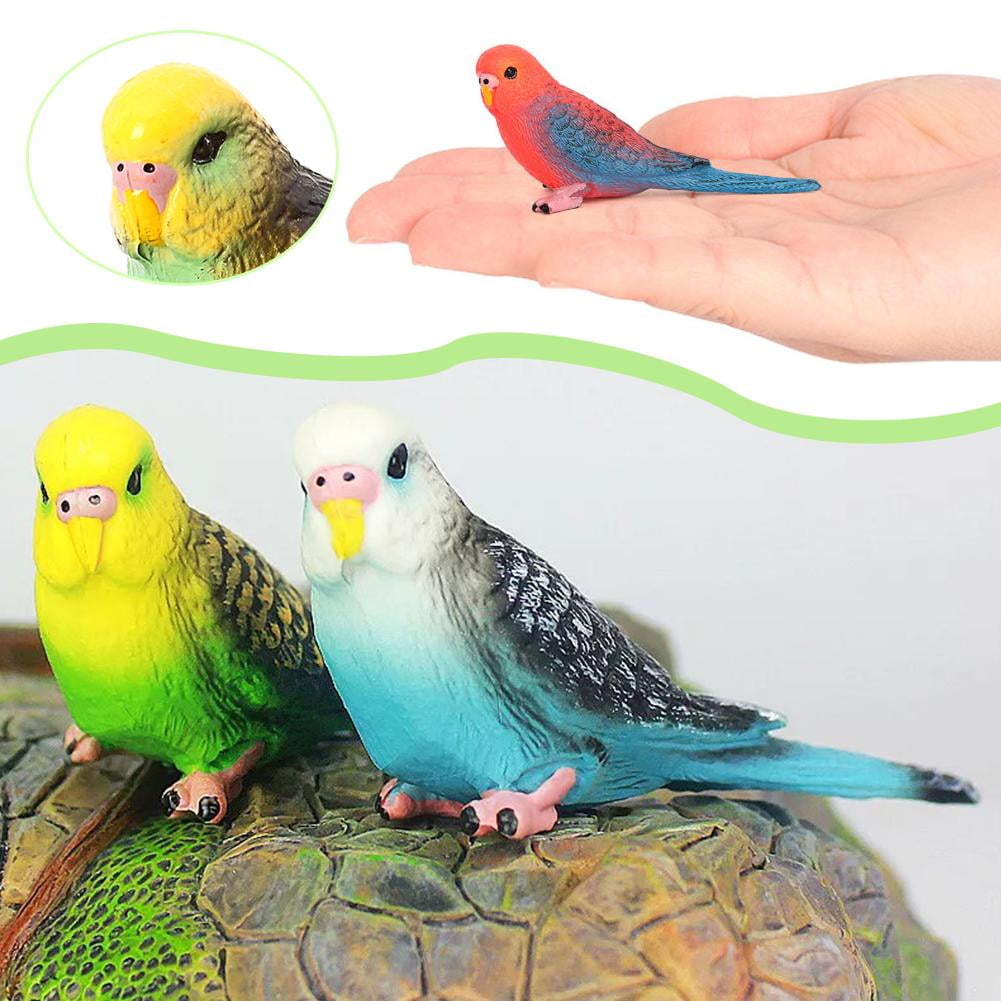 Pl127-2593 Red And Yellow Budgie Simulation Wild Animal Model Set ...