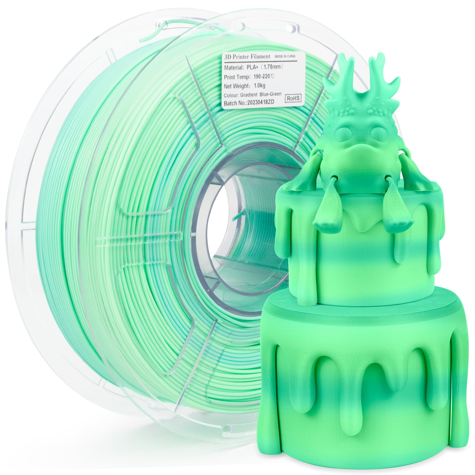 Pla Filament 1.75mm, Dual Color Filament 3D Printer Filament, PLA Blue ...