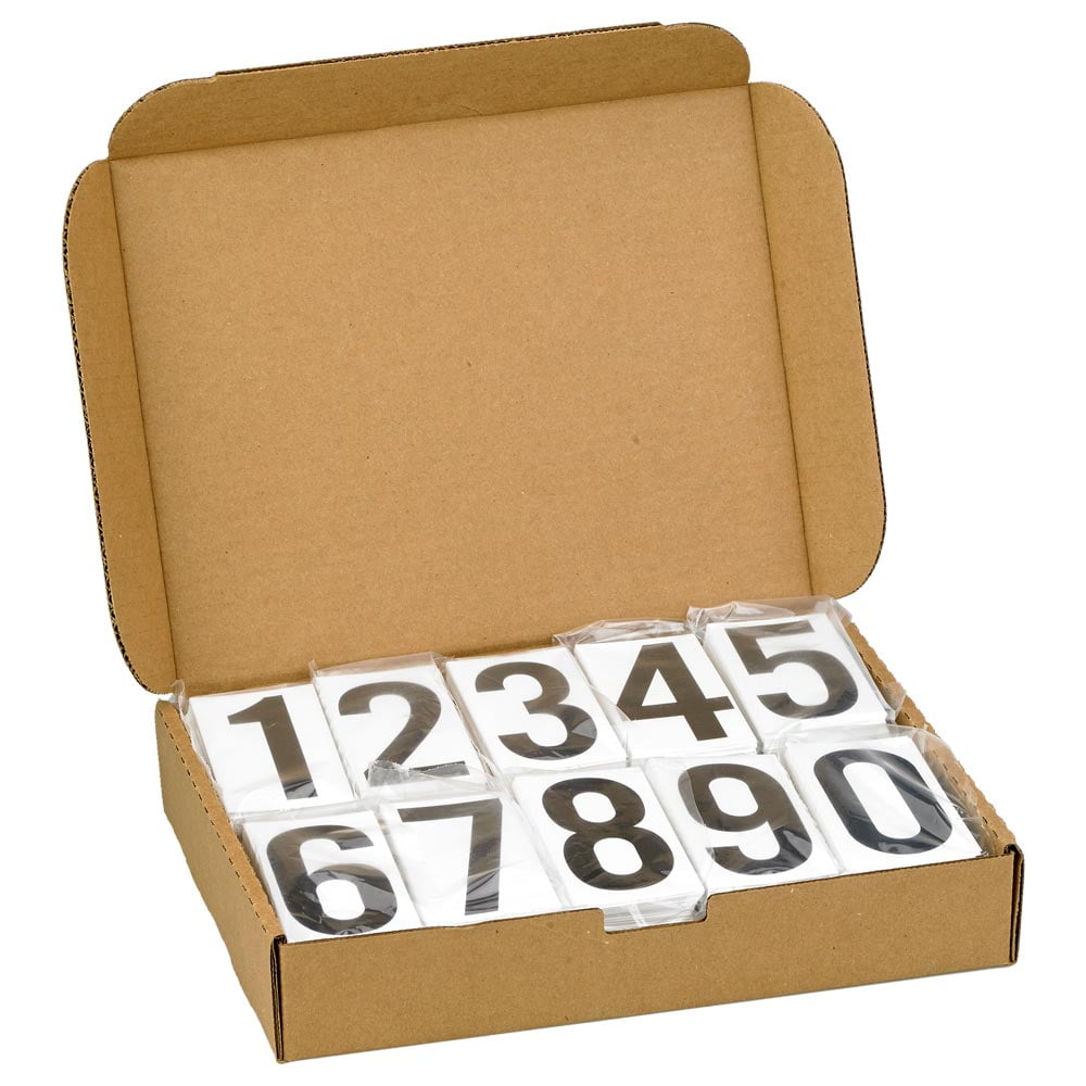 Placard Vinyl Numbering Kit - 3.5"H Permanent Adhesive White-Back Vinyl ...