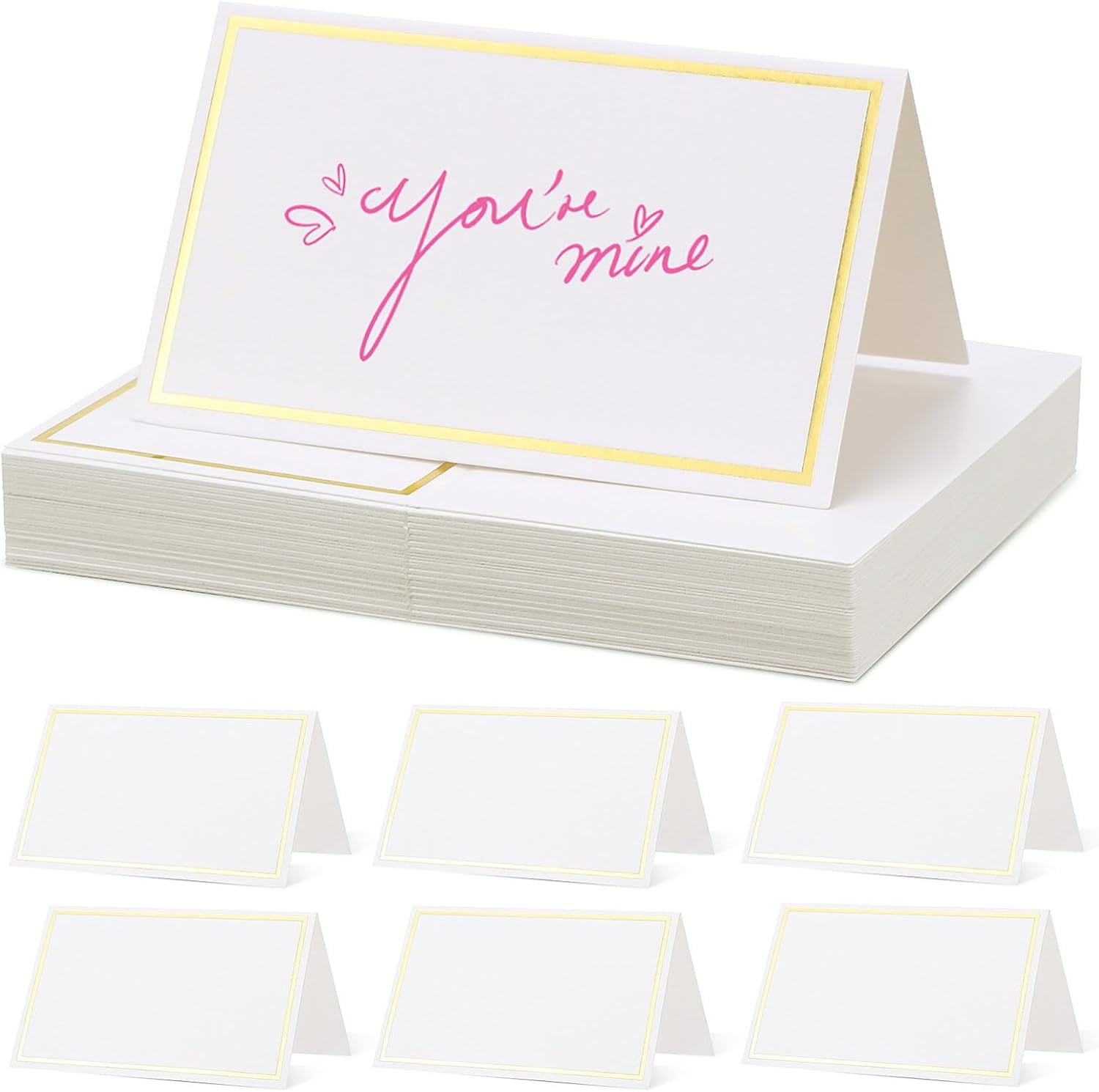 Place Card 40Pcs Table Place Cards Blank Table Name Cards with Gold ...