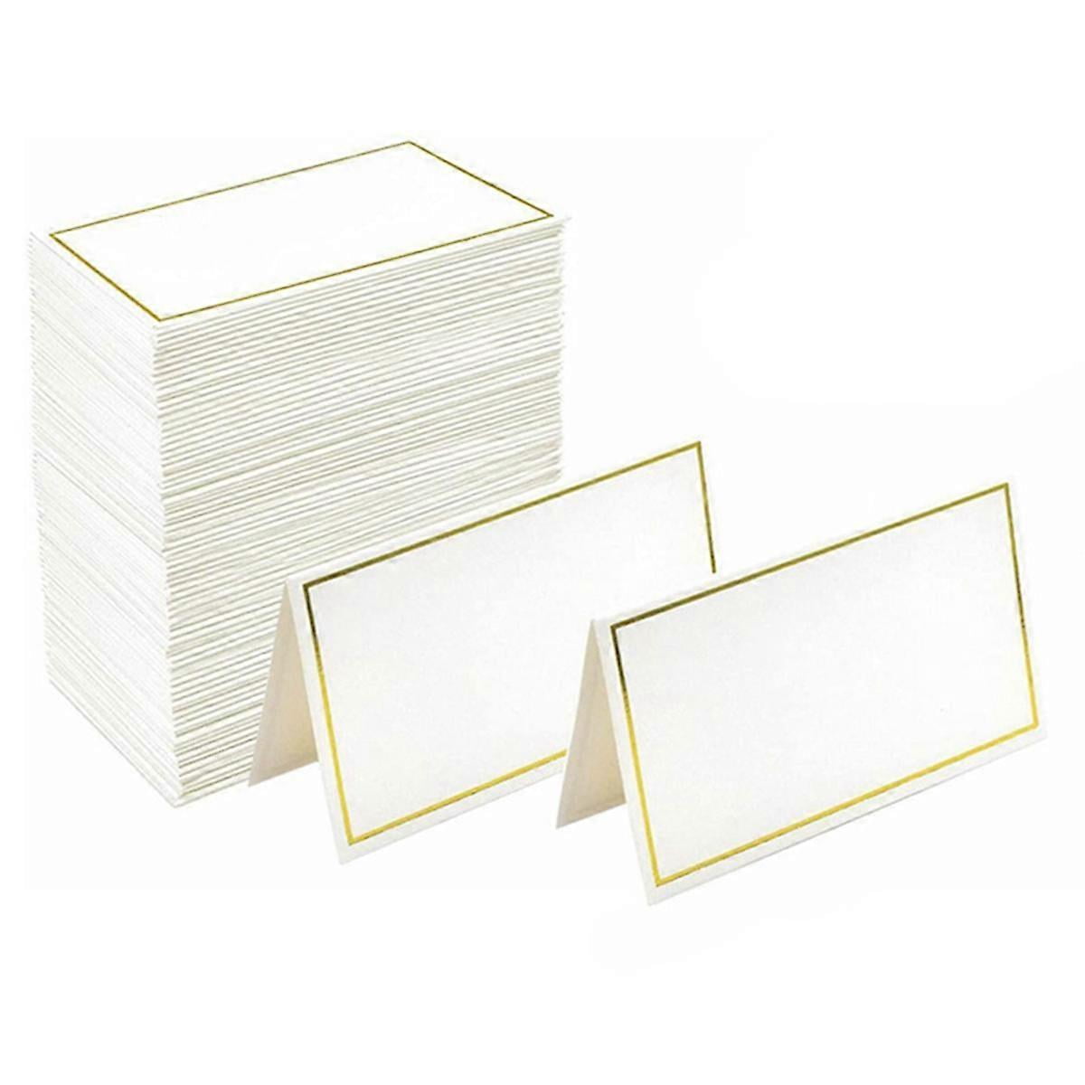 Place Cards 120 Small Tent Cards with Gold Foil Borders, Suitable for ...
