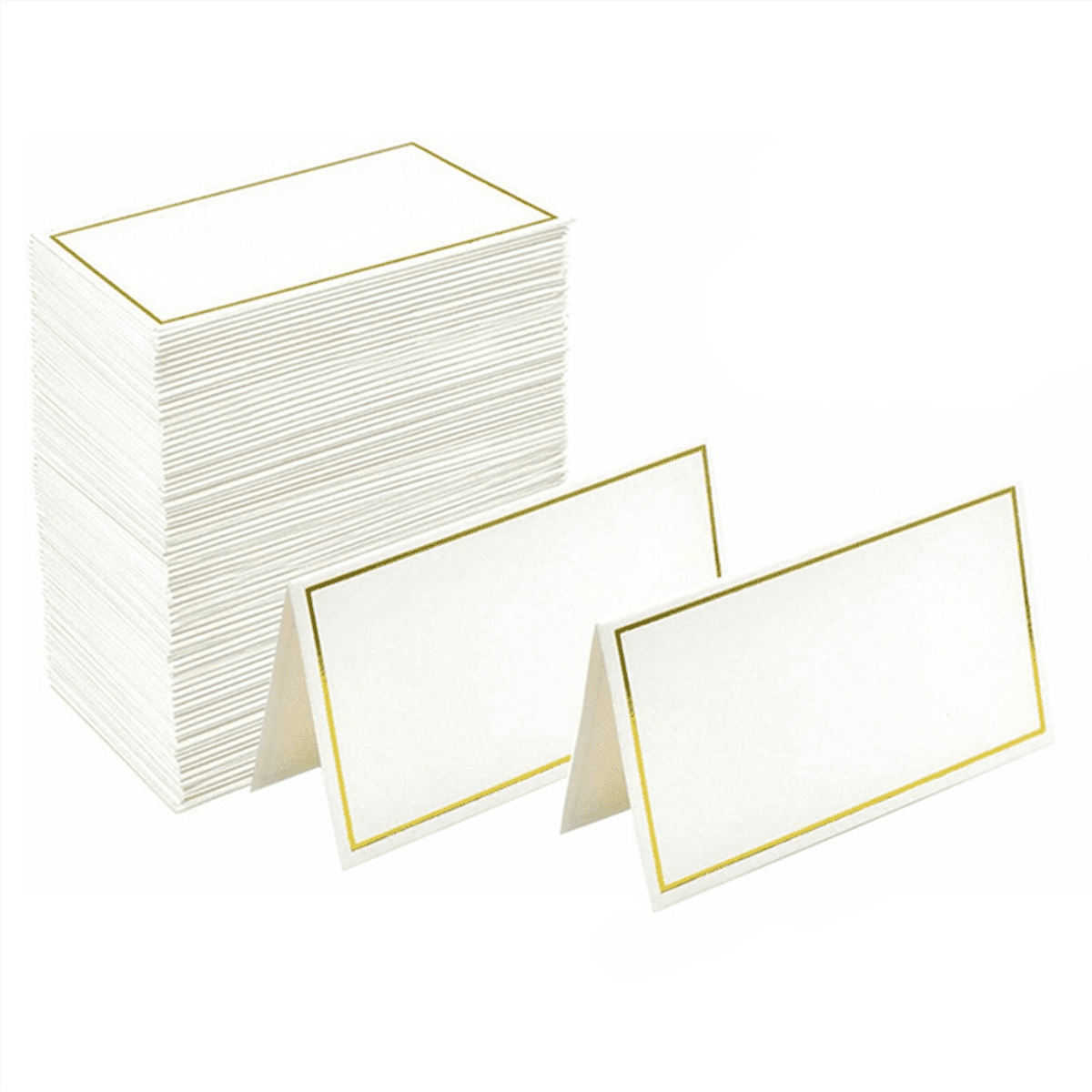 Place Cards 120 Small Tent Cards with Gold Foil Borders, Suitable for ...