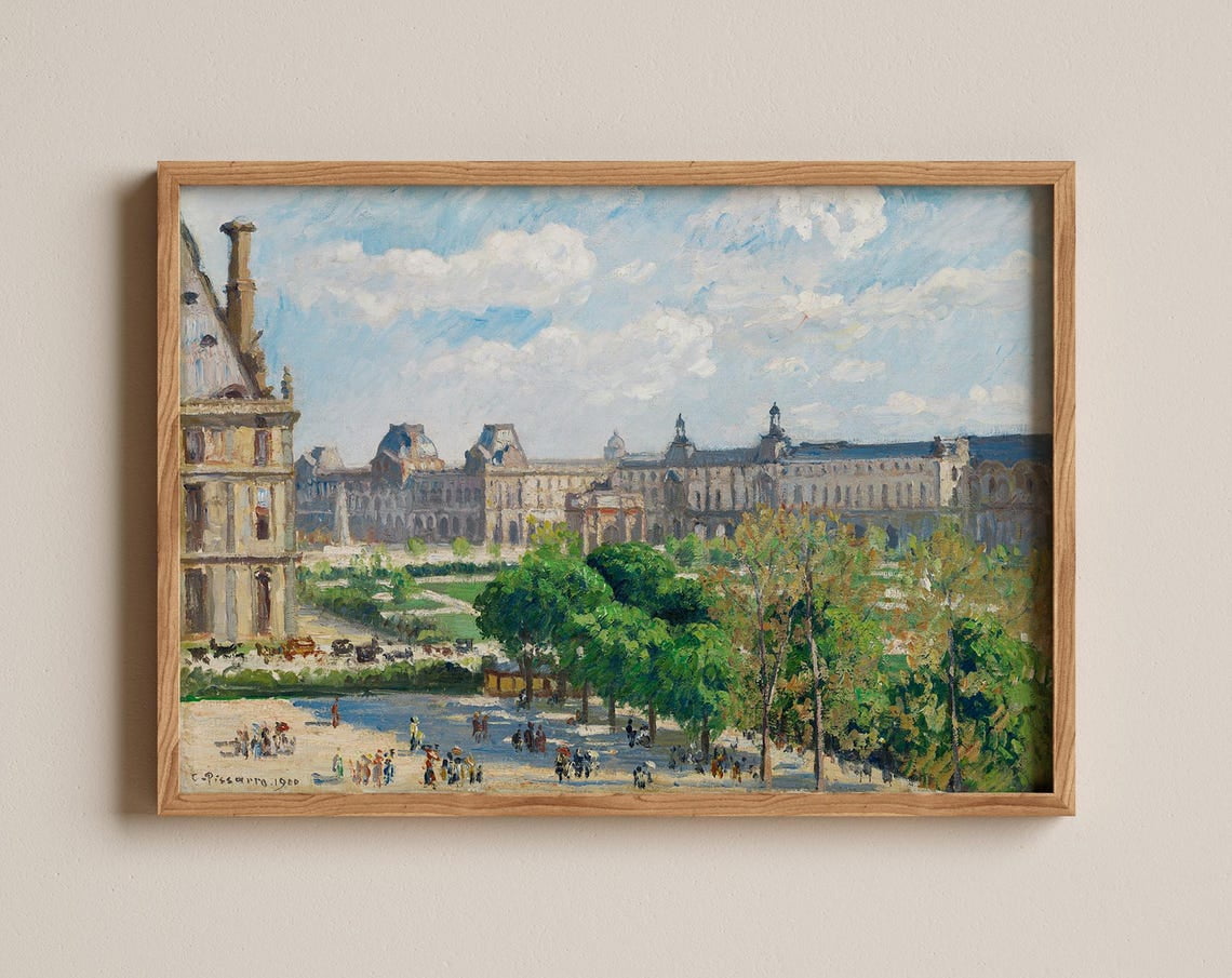 Place Du Carrousel, Camille Pissarro Impressionist Painting, Elegant ...