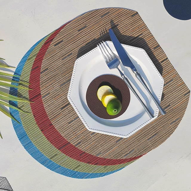 Place Mat - Nordic Style Semi-circular PVC Bamboo Kitchen Placemat for ...