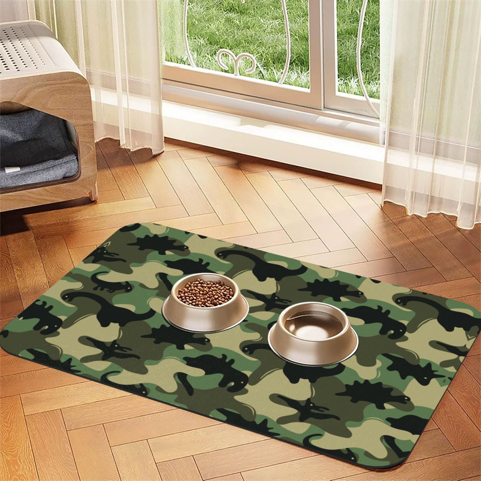 Place Mat Pet Water Absorber Non-Slip Place Mat Easy Cleaning Rubber ...