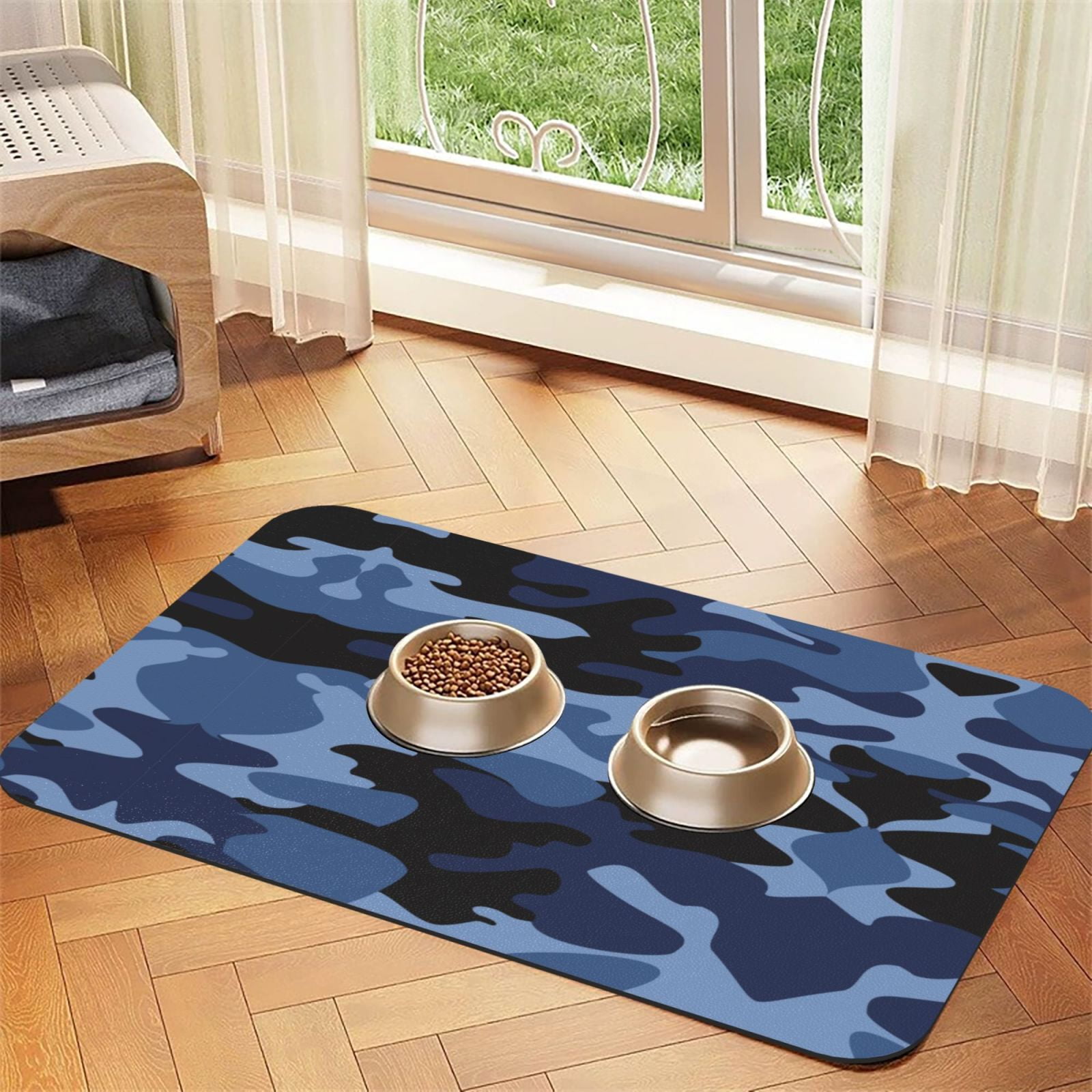 Place Mat Pet Water Absorber Non-Slip Place Mat Easy Cleaning Rubber ...