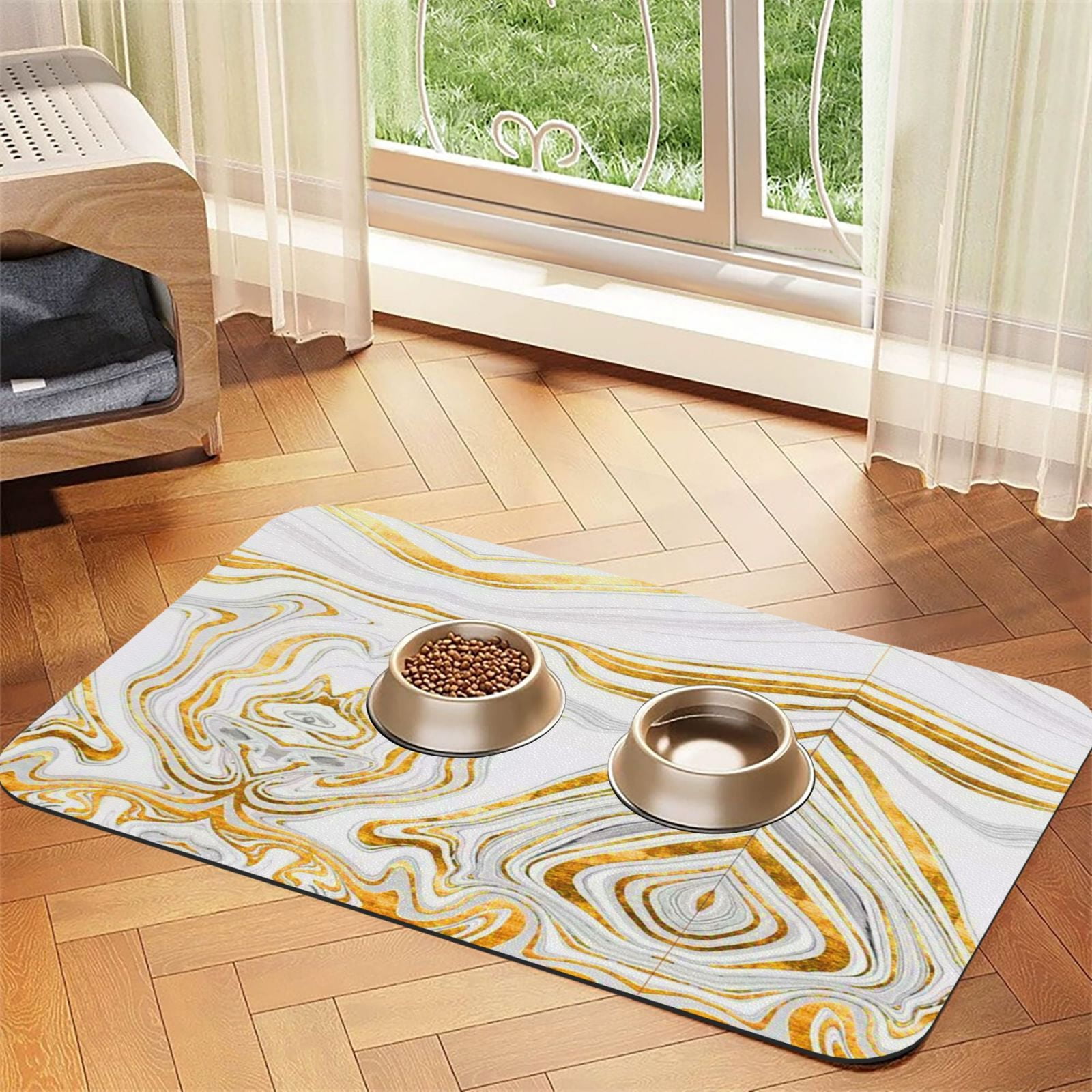 Place Mat Pet Water Absorber Non-Slip Place Mat Easy Cleaning Rubber ...