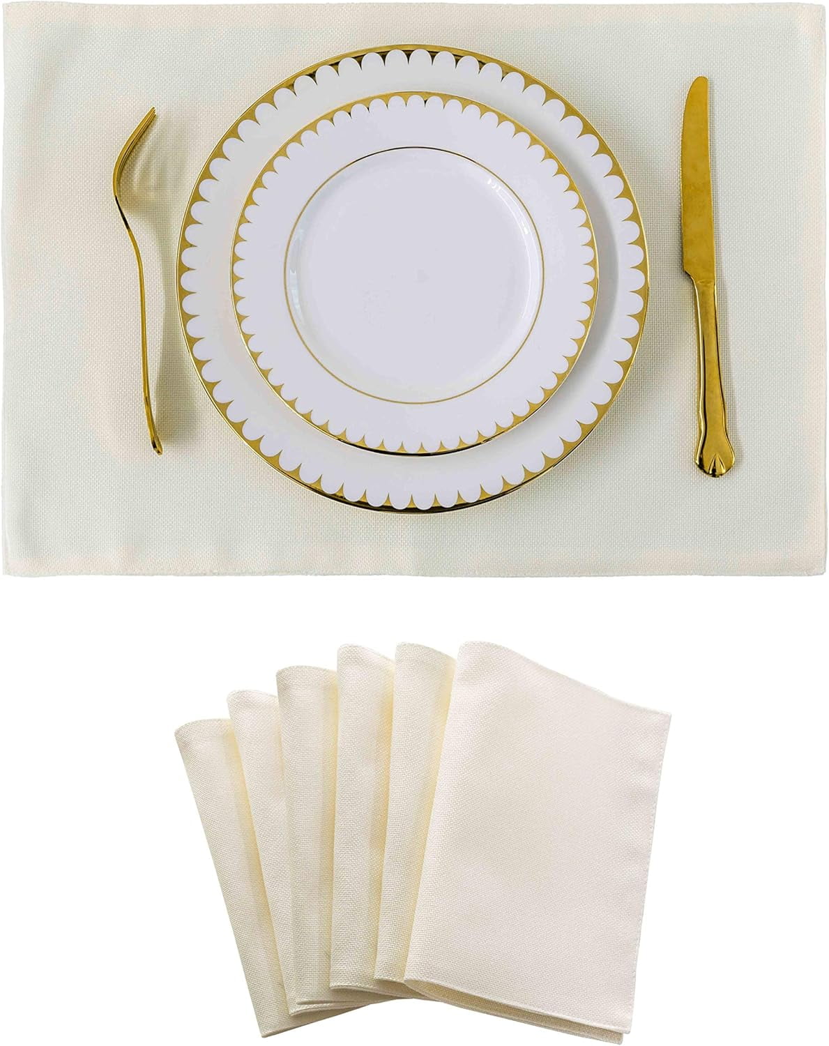 Place Mats Indoor Set of 6 Cloth Place Mat Heat Resistant Dining Table ...