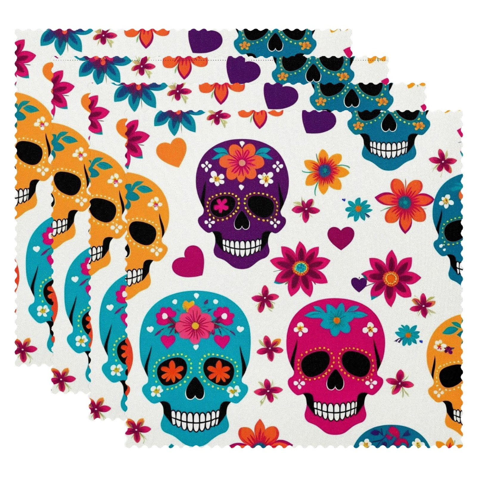 Place Mats, Table Mats, Placement Mats for Dining Table, Sugar Skull ...