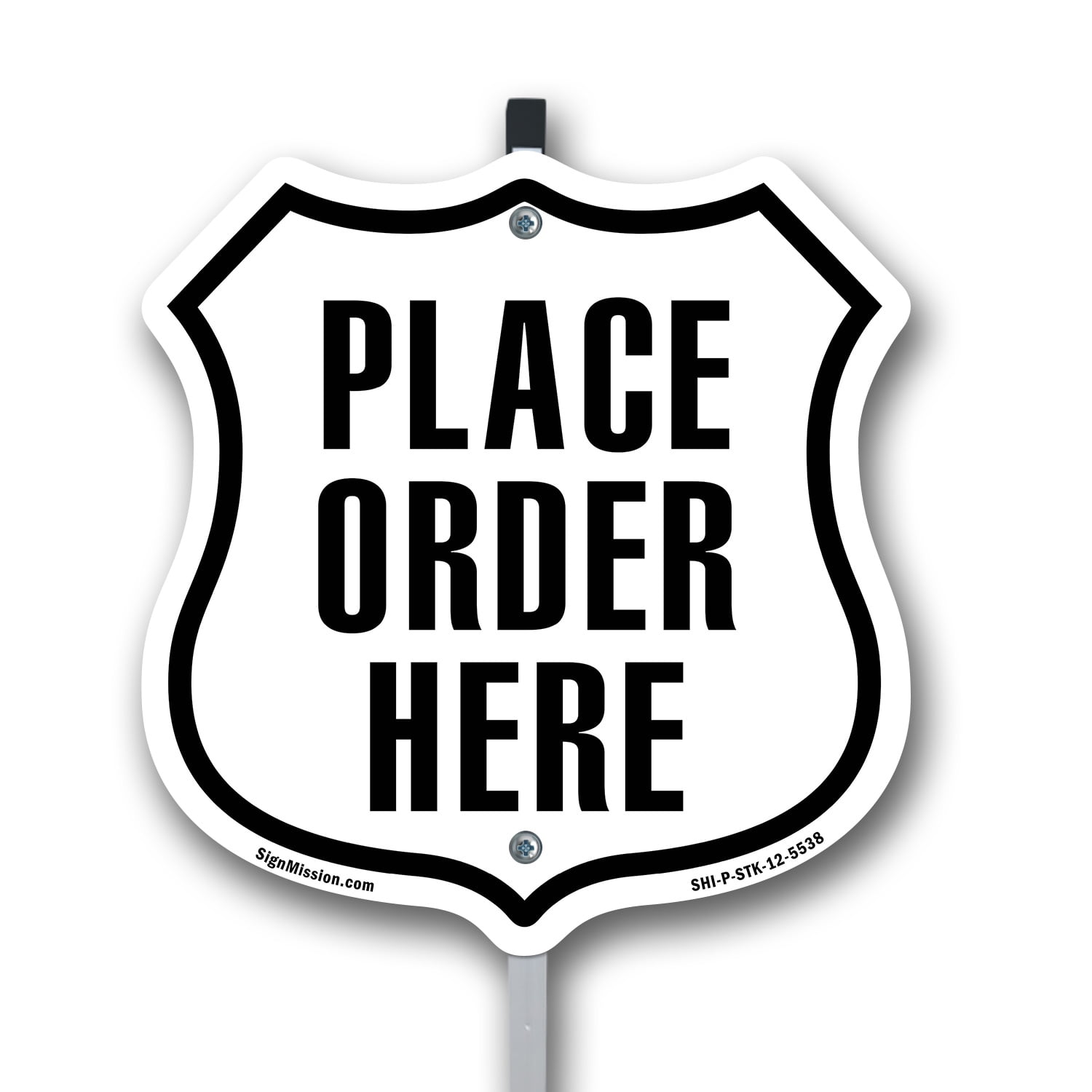 Place Order Here 12 inch X 12 inch Shield Shaped Rust-Free Aluminum ...