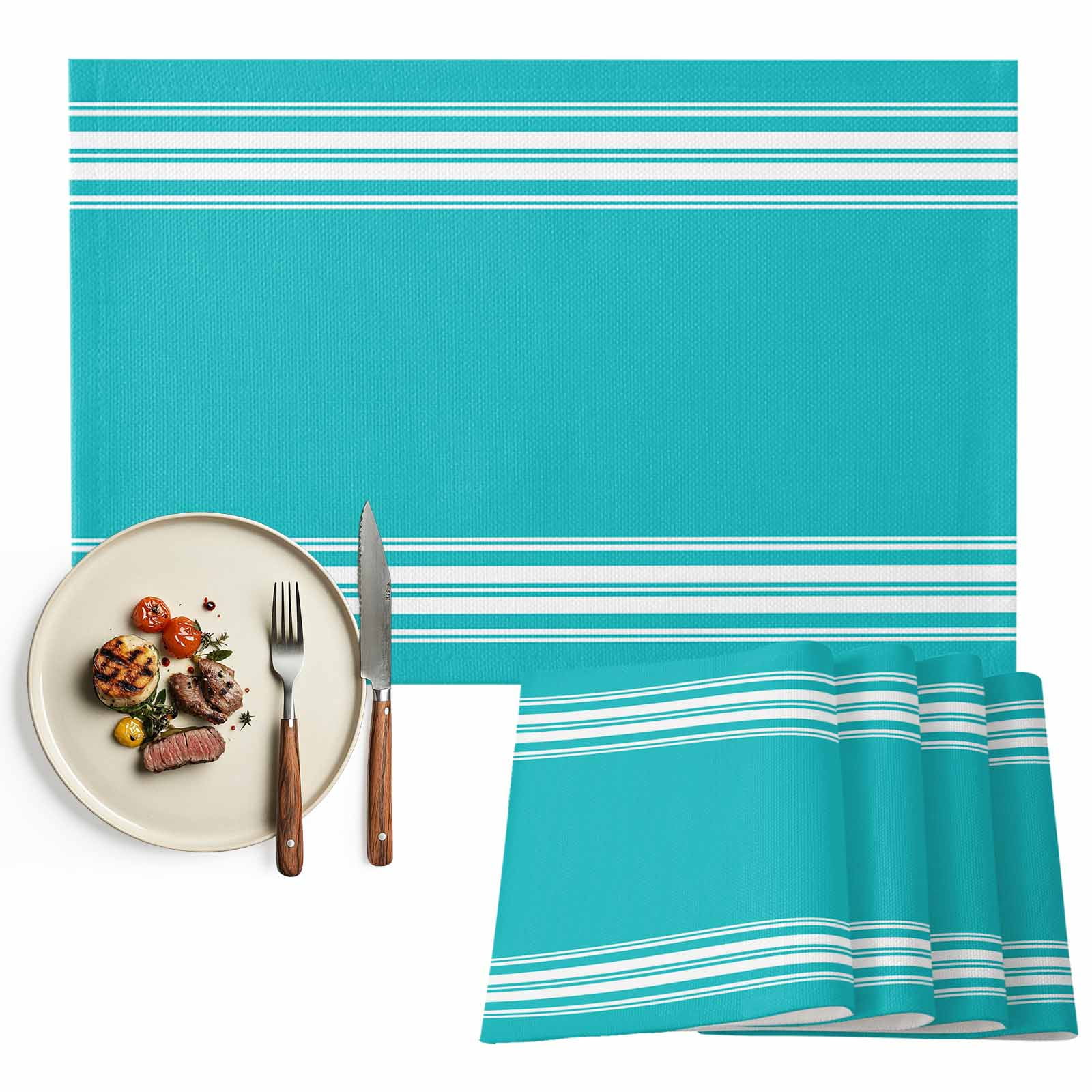 Placemat Blue Stripe Placemats for Dining Table French Stripe Farmhouse ...