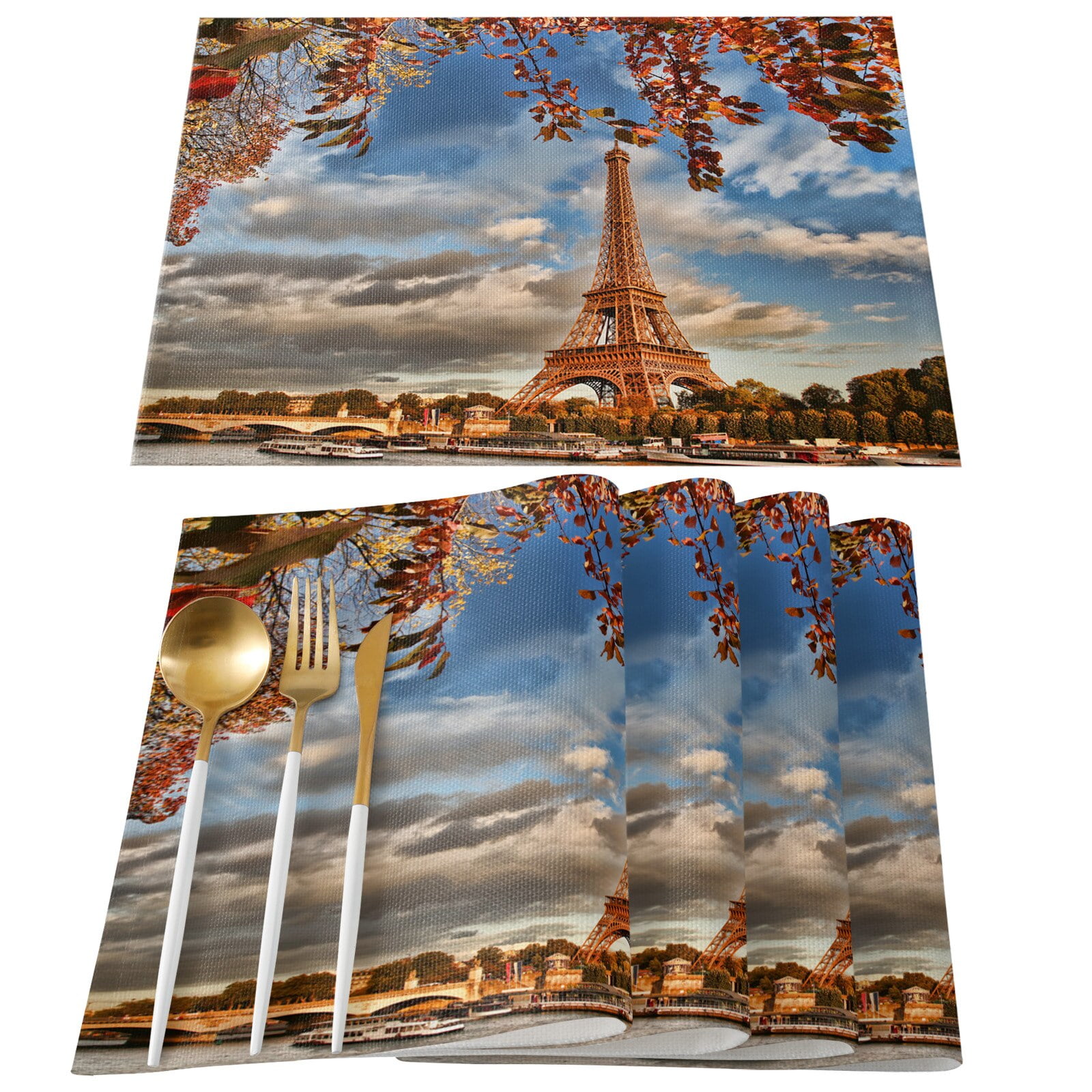 Placemat Eiffel Tower Paris France Table Mat For Dining Table Kitchen ...
